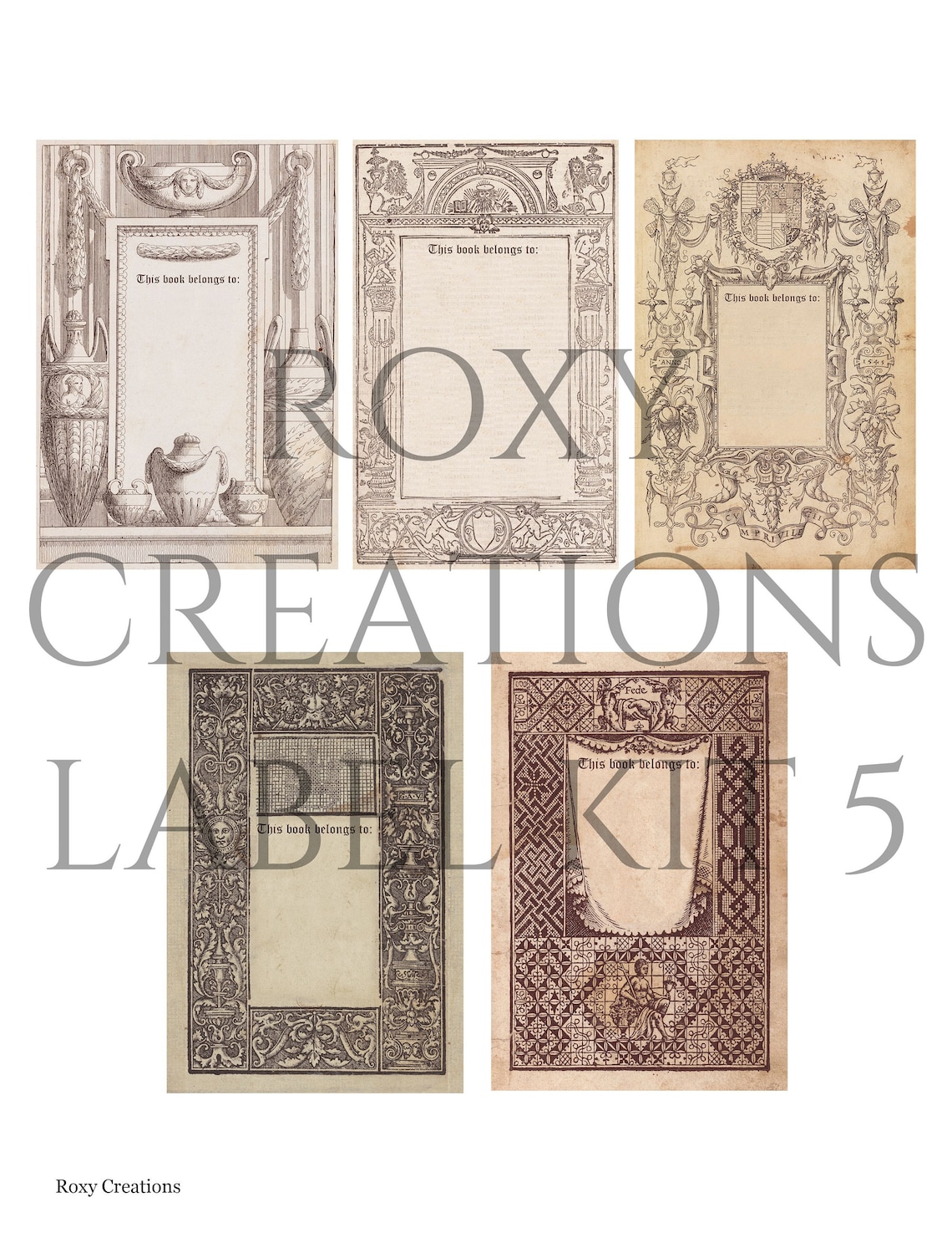 Antique Book Plate Collection 1 - Etsy