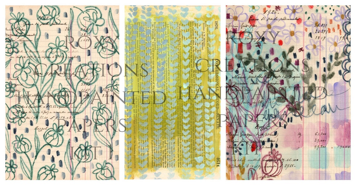 Printable Roxy Creations Handpainted Paper Kit 1 - Etsy