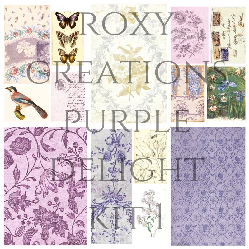 Purple Collage Kit - Etsy