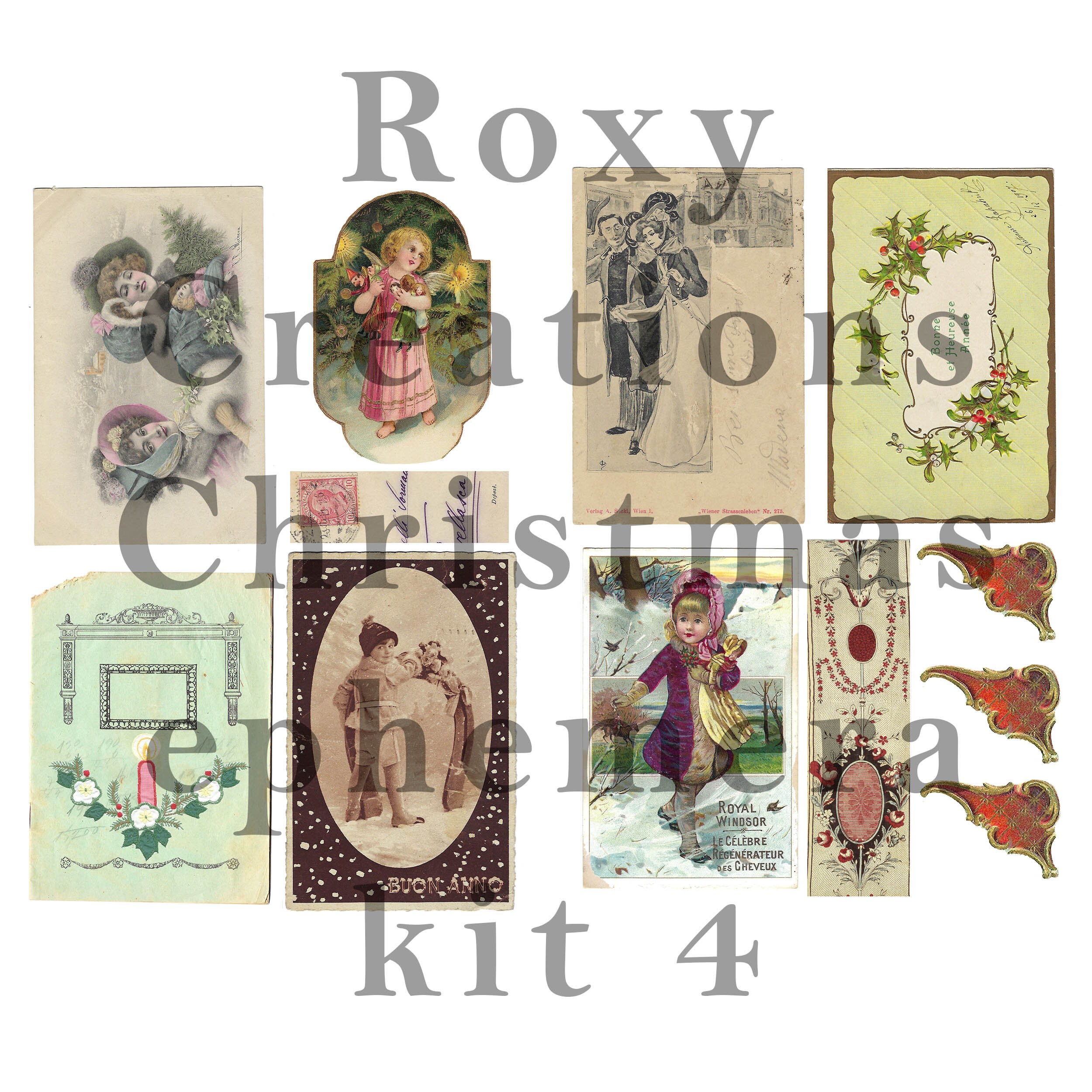 Printable Christmas Ephemera Kit 4 - Etsy