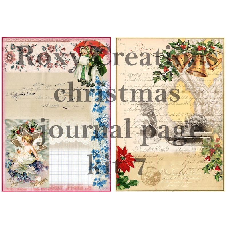 Printable Christmas Junk Journal Pages Kit 7 Document Journal Style - Etsy