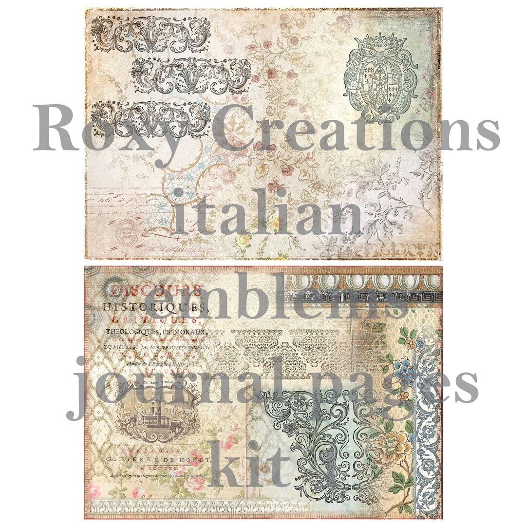 Italian Emblems Journal Pages Kit 1 - Etsy