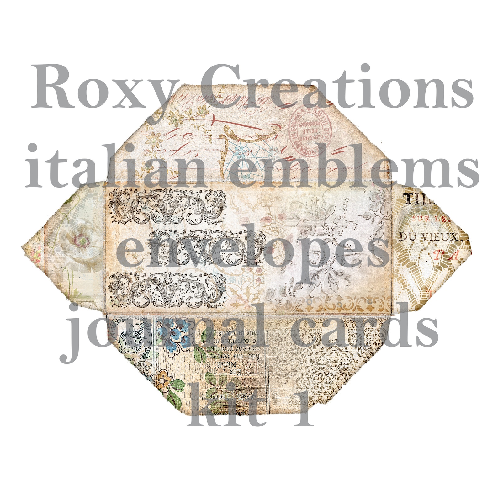 Printable Italian Emblems Envelopes and Journal Cards Kit 1 - Etsy
