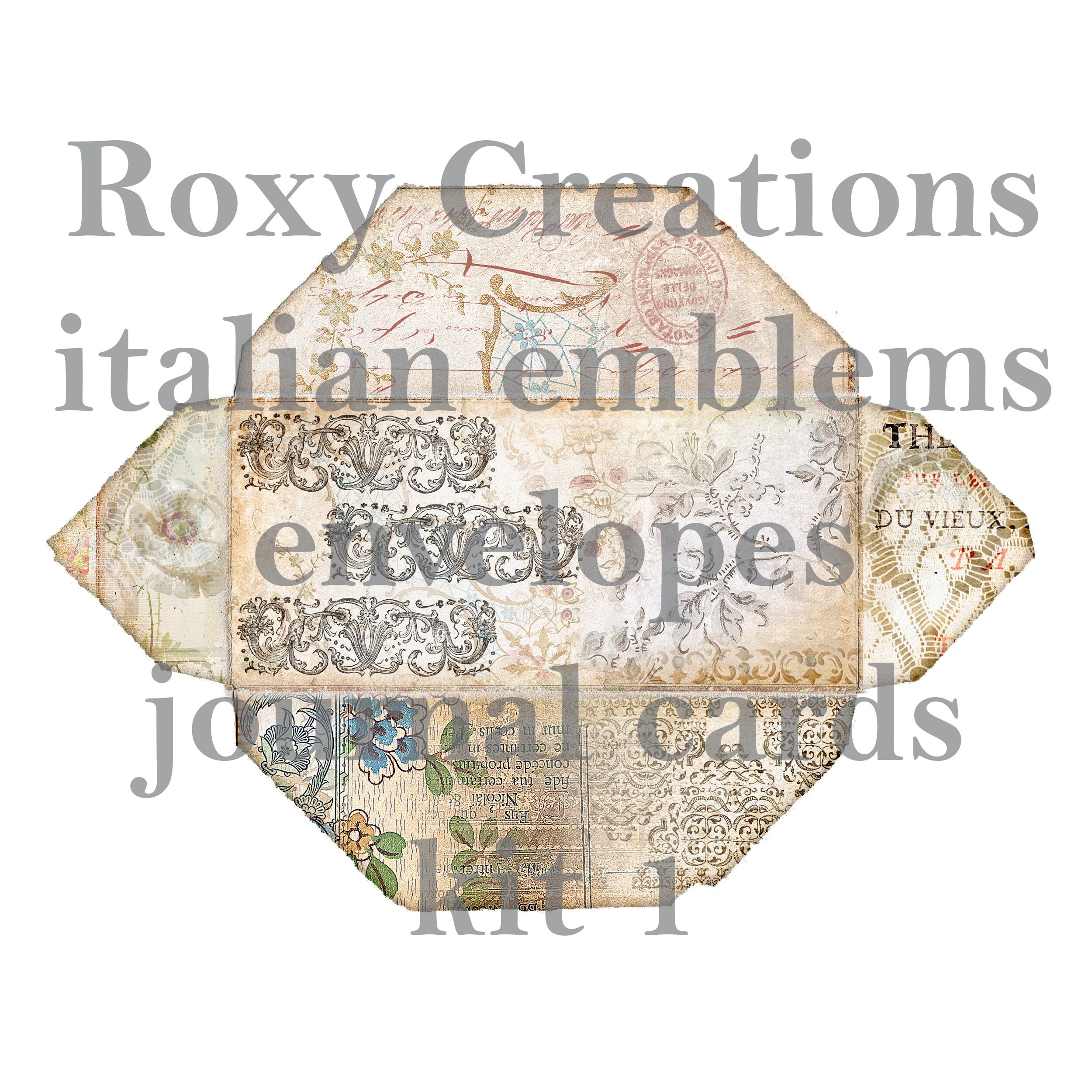 Printable Italian Emblems Envelopes and Journal Cards Kit 1 - Etsy