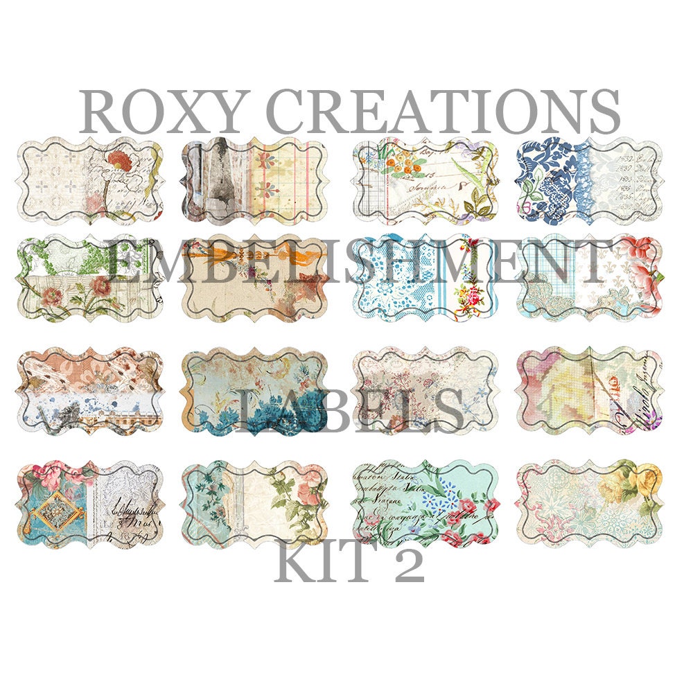 Digital Printable Embellishments Kit 2 - Etsy