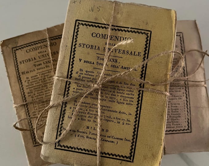 Set of 3 Antique Paper Cover Rag Paper Books 1820s - Etsy