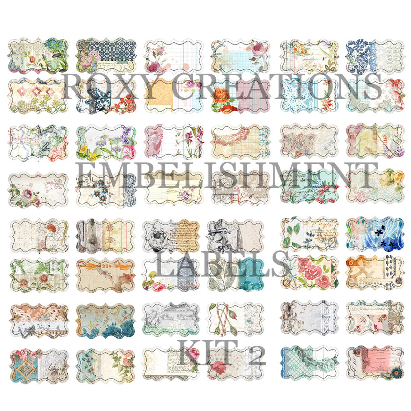 Digital Printable Embellishments Kit 2 - Etsy