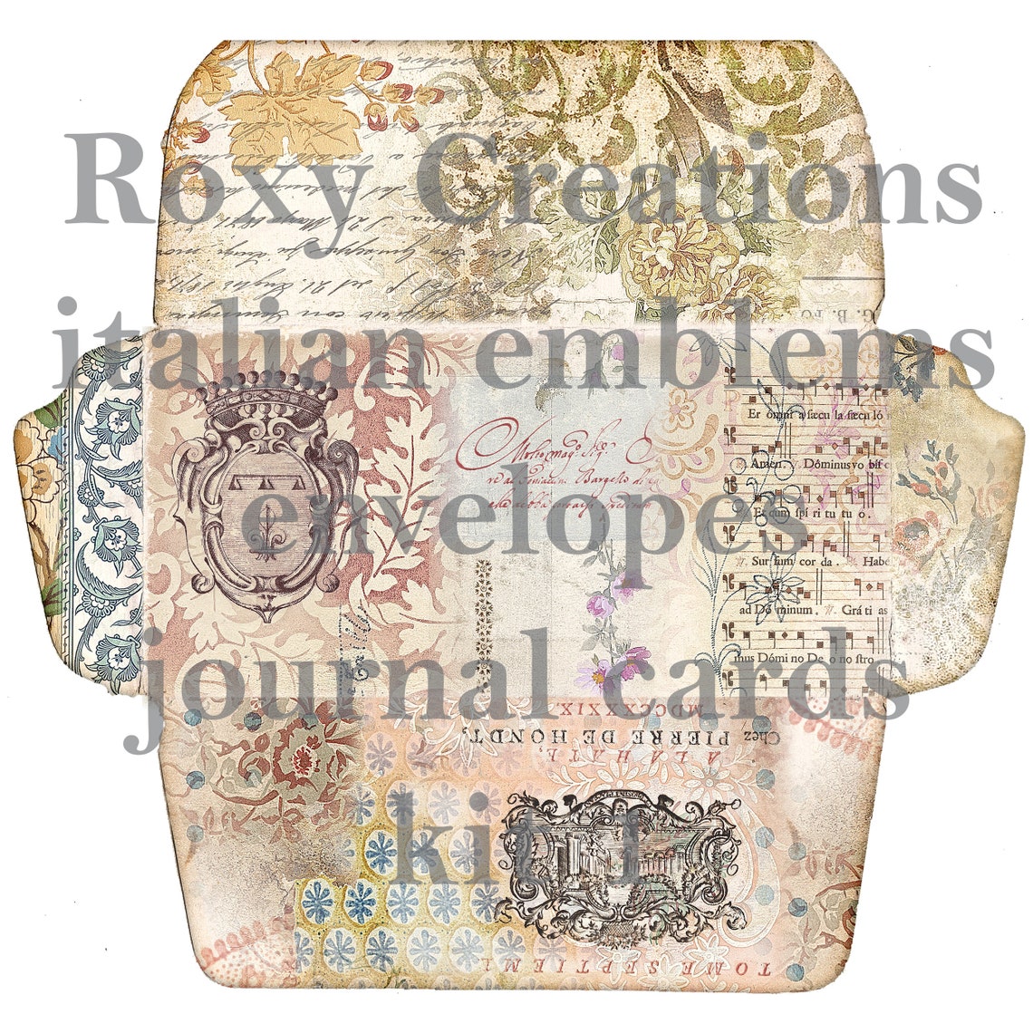 Printable Italian Emblems Envelopes and Journal Cards Kit 1 - Etsy