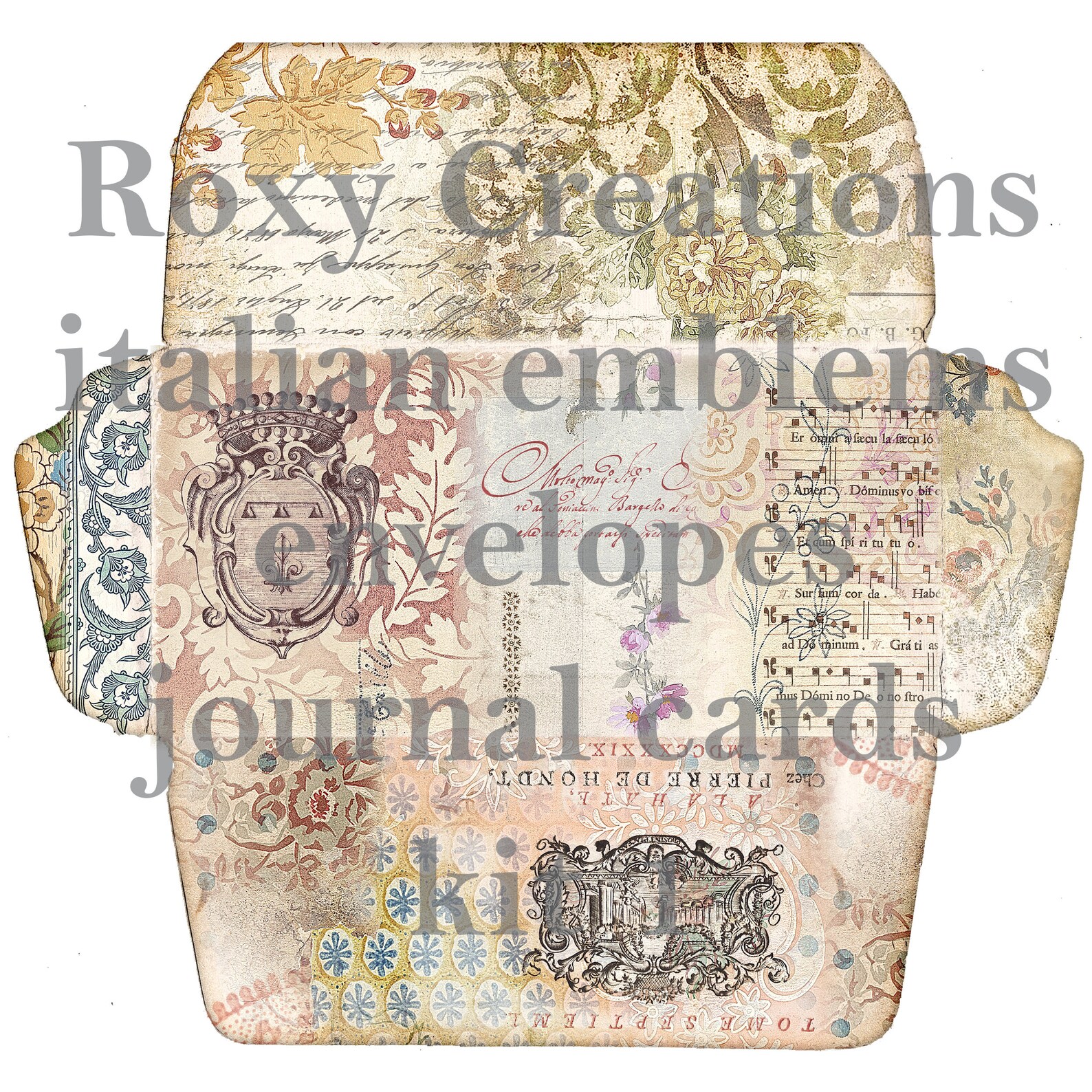 Printable Italian Emblems Envelopes and Journal Cards Kit 1 - Etsy