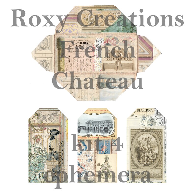 Printable French Chateau Ephemera Kit 4 - Etsy