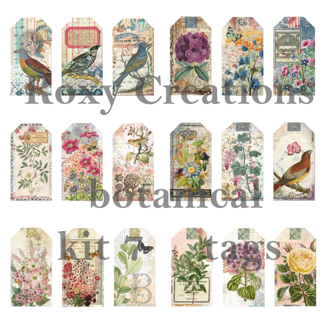Printable Botanical Tags Kit 7 - Etsy