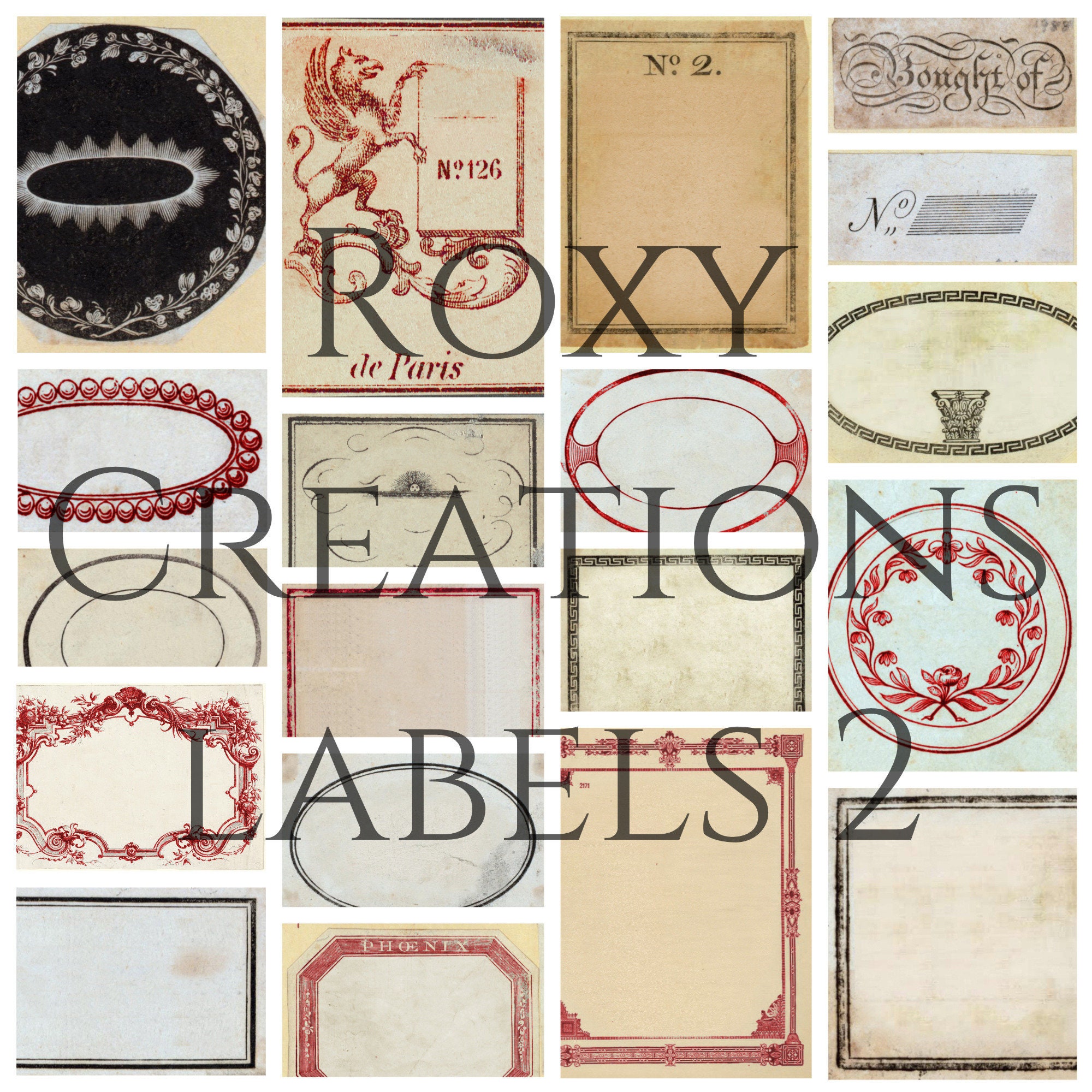 Antique Labels Printable Collection 2 | Etsy
