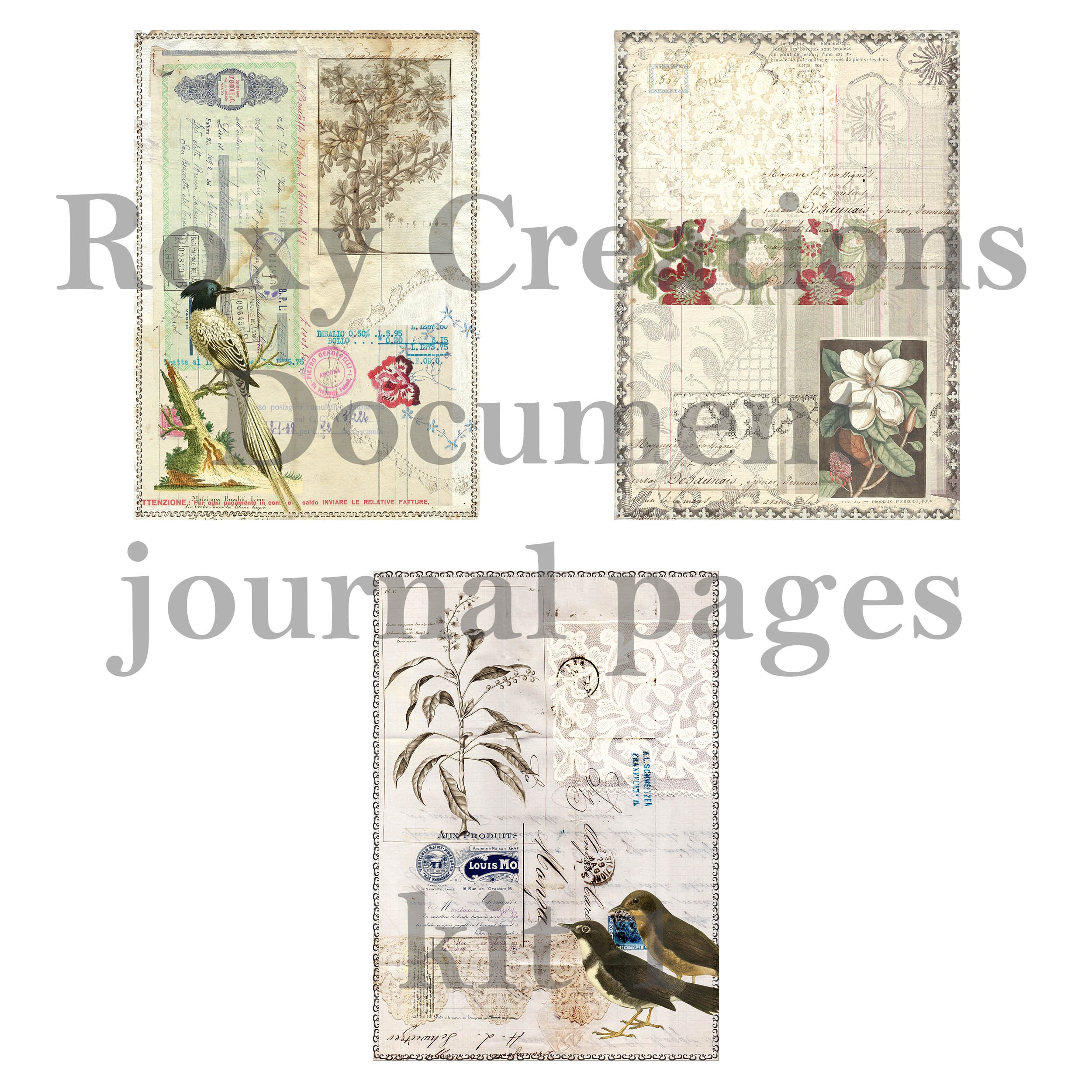 Document Style Printable Digital Journal Pages Kit 1 - Etsy