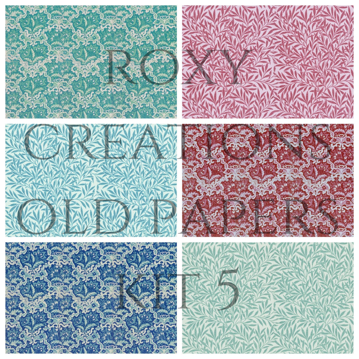 Printable Antique End Pages Kit 5 - Etsy