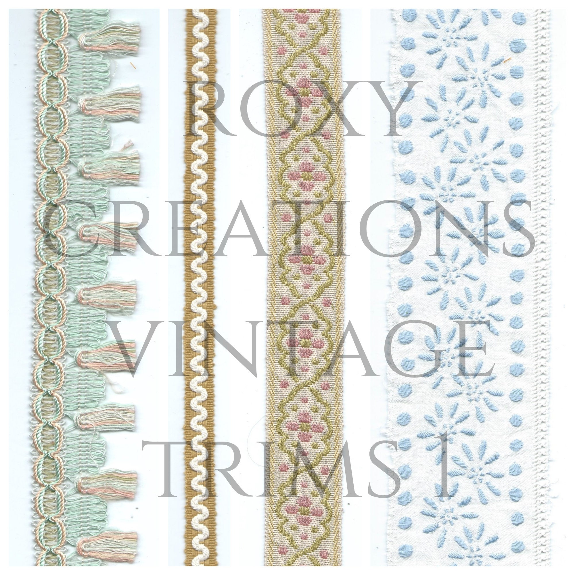 Digital Printable Antique and Vintage Trims Pack 1 | Etsy