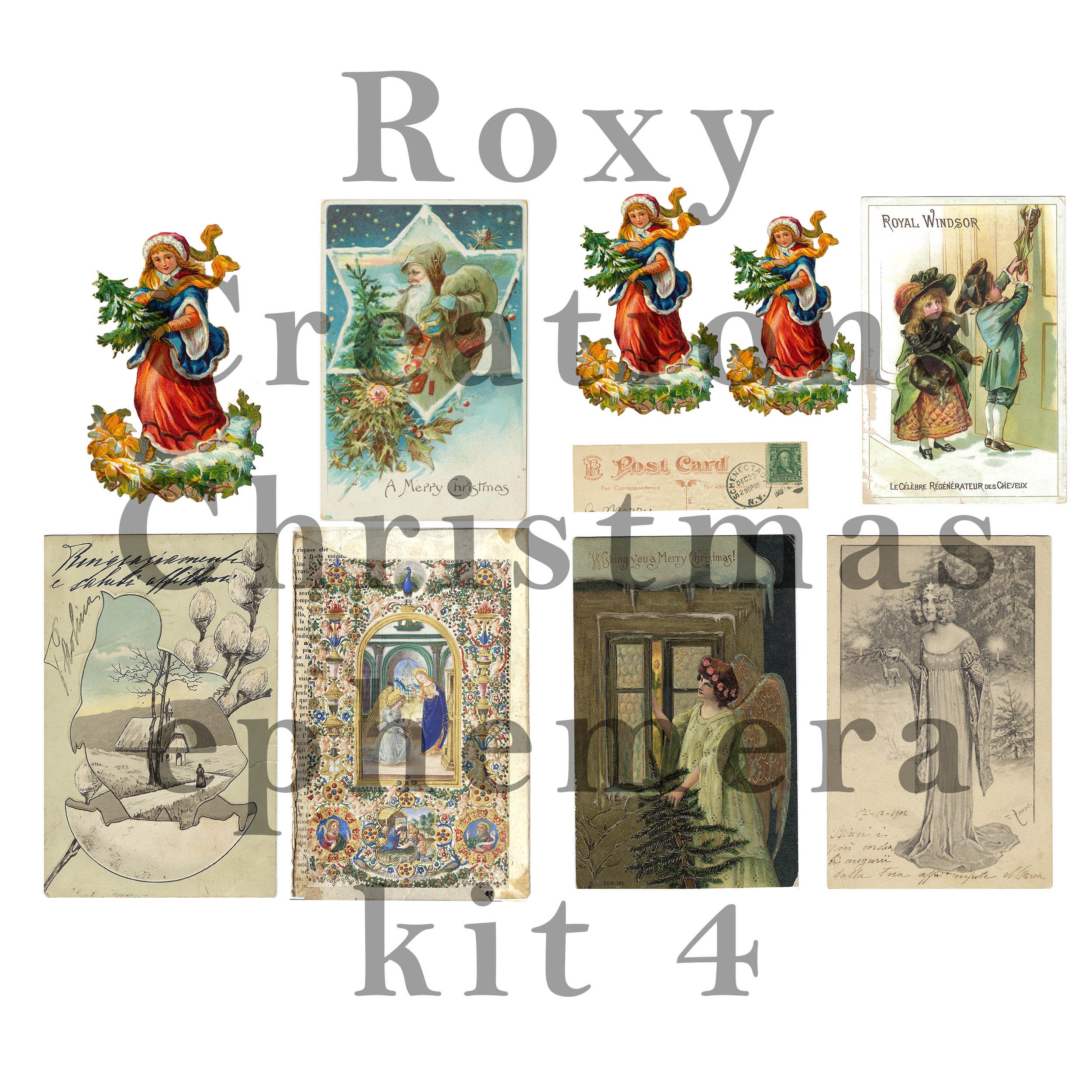 Printable Christmas Ephemera Kit 4 - Etsy