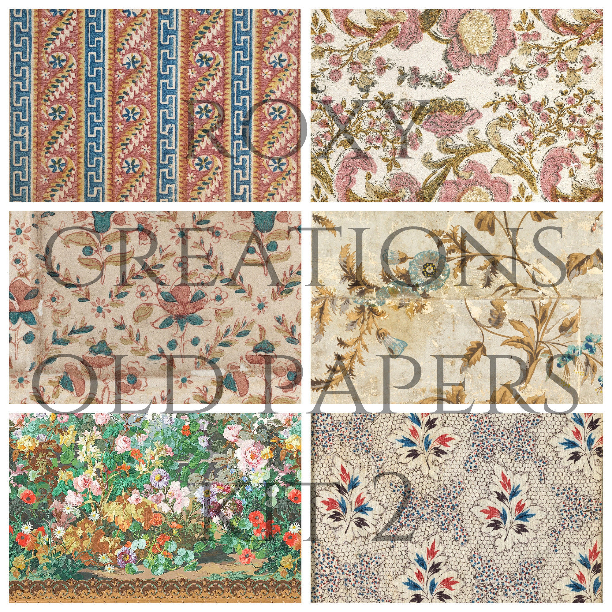 Printable Antique End Pages Kit 2 - Etsy