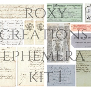 Printable Antique Ephemera Kit 1 - Etsy