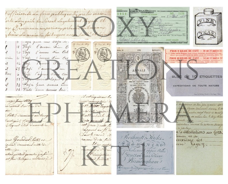 Printable Antique Ephemera Kit 1 | Etsy Australia