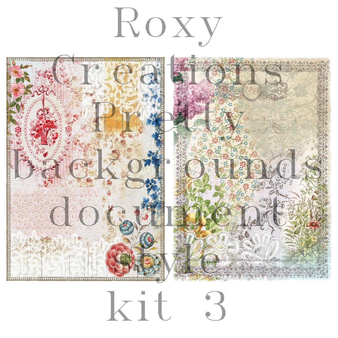 Printable Pretty Background Pages Kit 3 Document Journal Style - Etsy