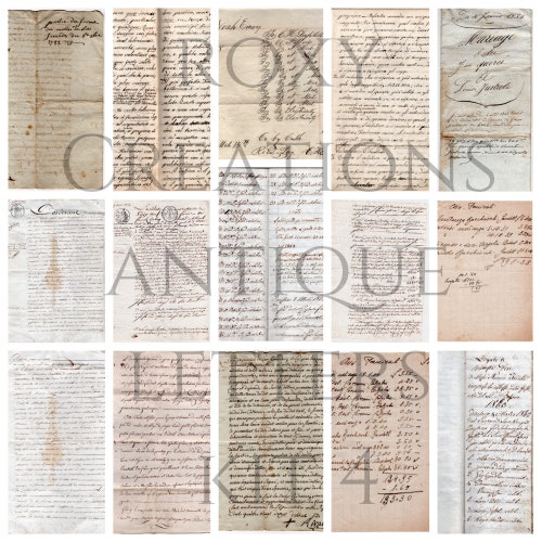 Printable Antique Letters Kit 4 | Etsy