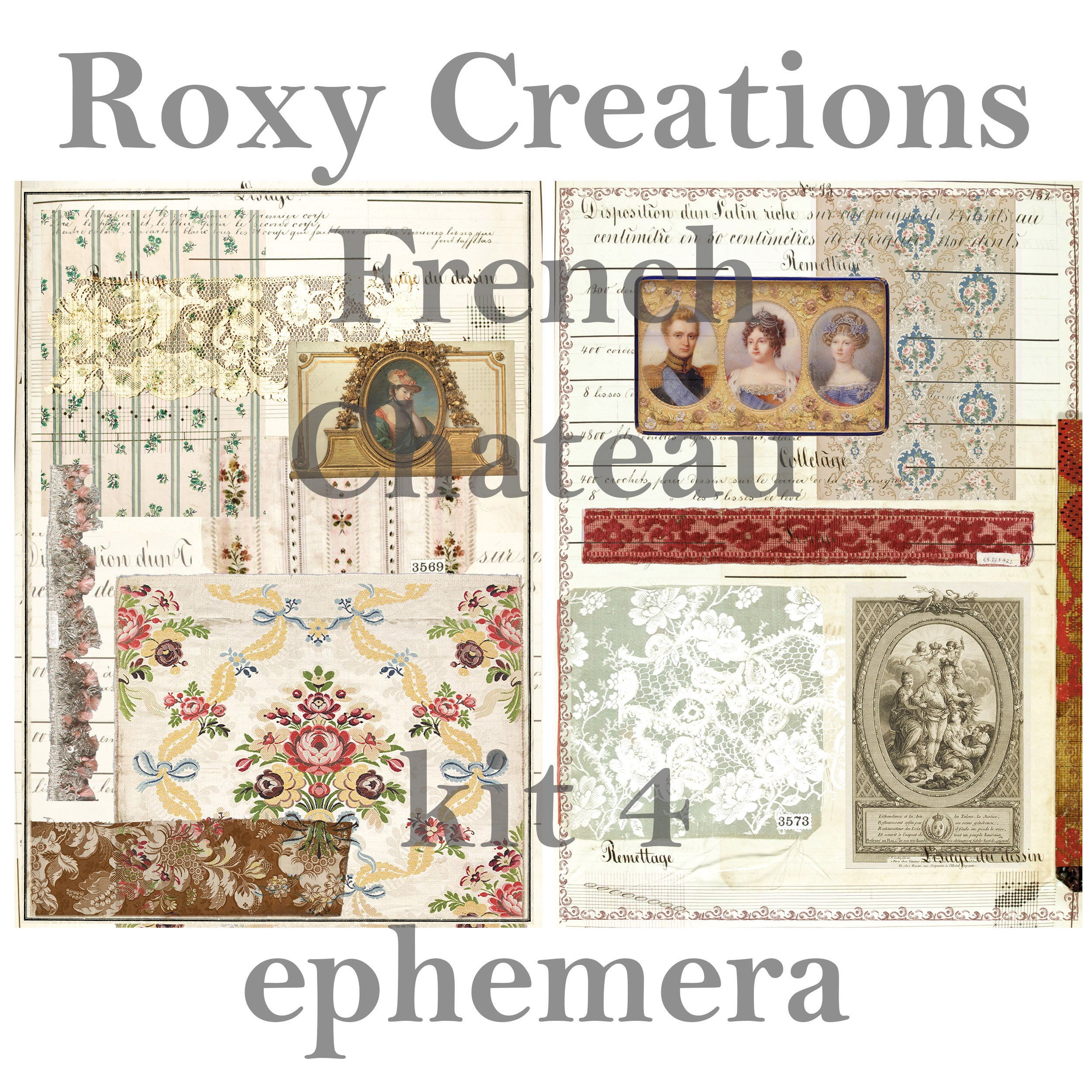 Printable French Chateau Ephemera Kit 4 - Etsy
