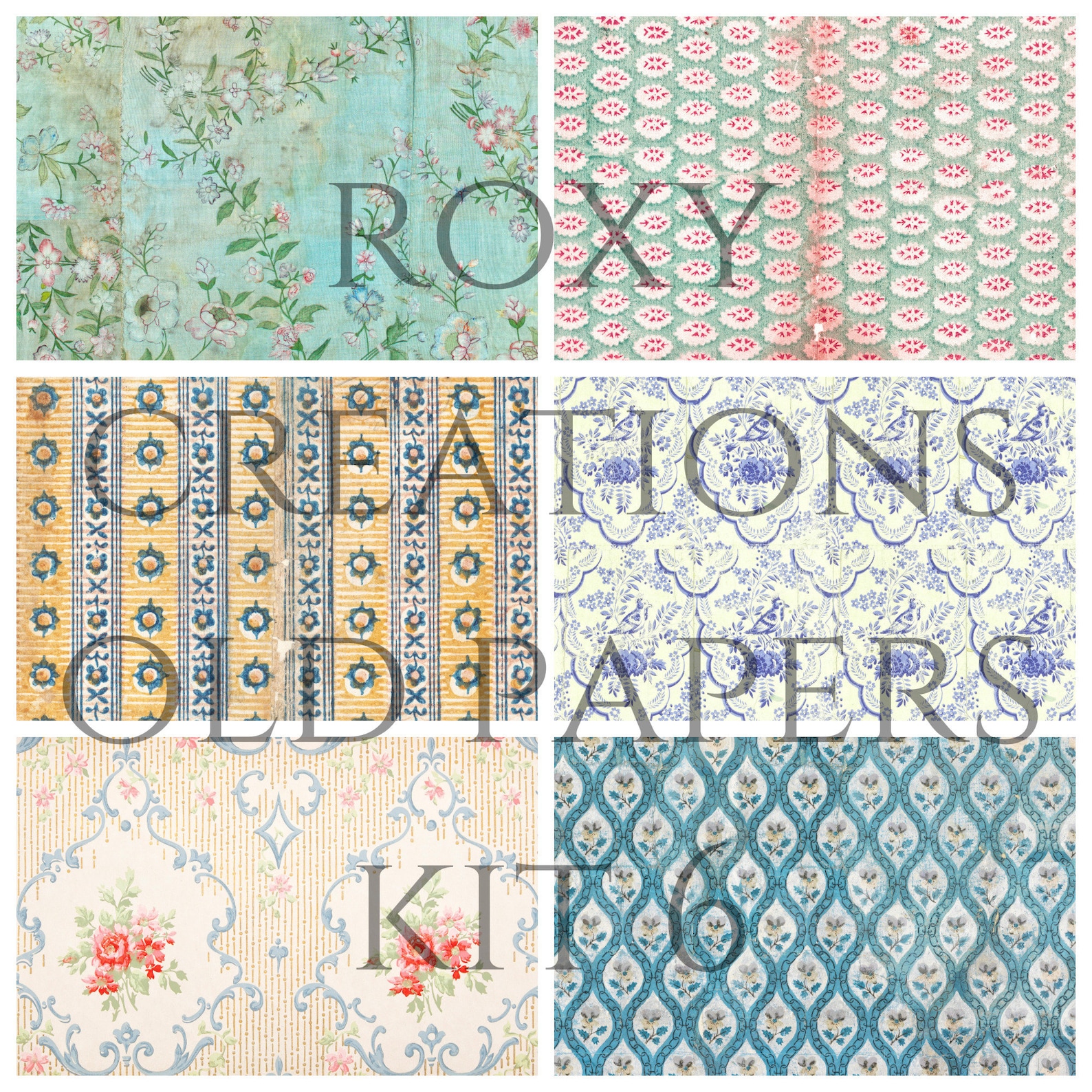 Printable Antique End Pages Kit 6 - Etsy