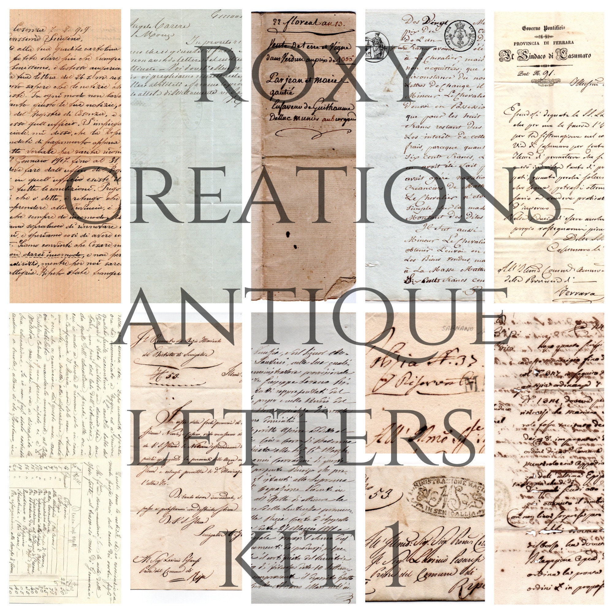 Printable Antique Letters Kit 1 - Etsy Canada