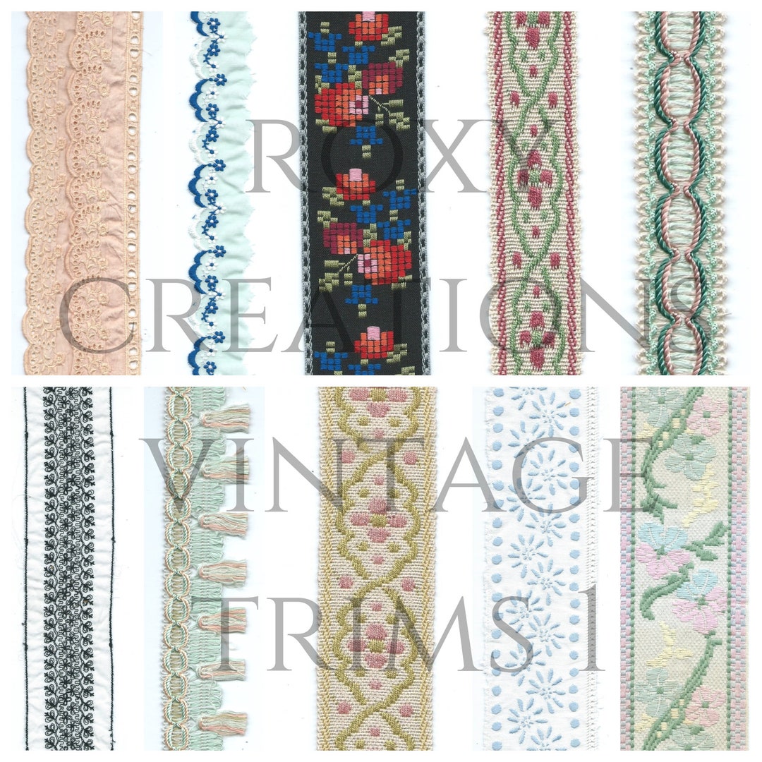 Digital Printable Antique and Vintage Trims Pack 1 - Etsy