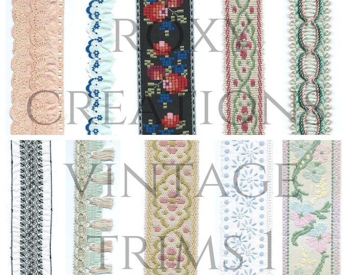 Digital Printable Antique and Vintage Trims Pack 1 - Etsy