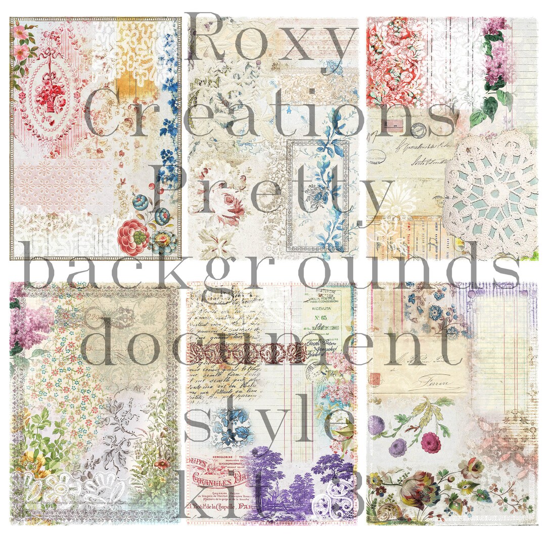 Printable Pretty Background Pages Kit 3 Document Journal Style - Etsy