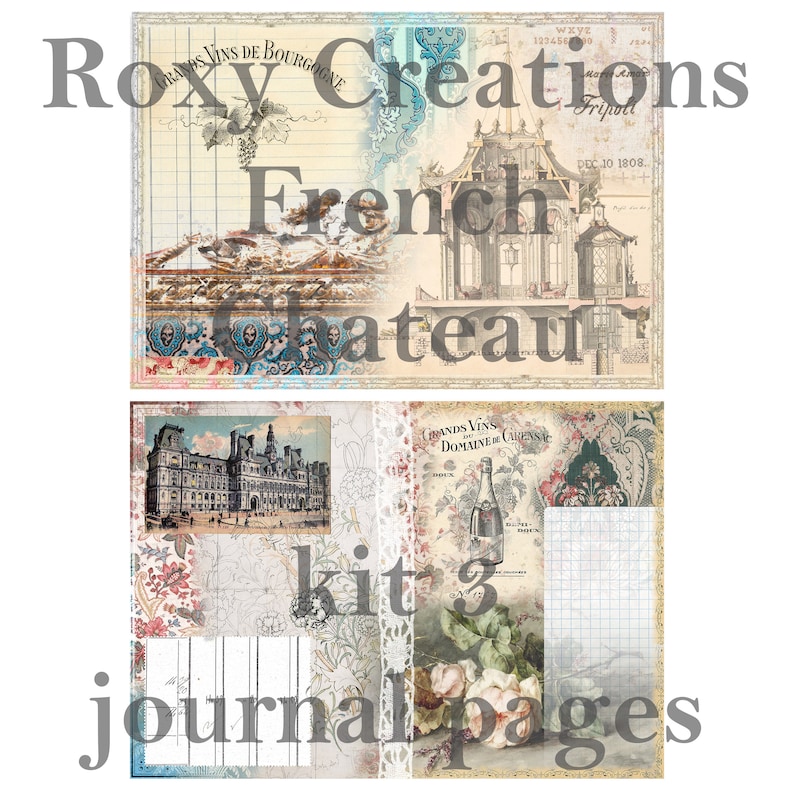 Printable French Chateau Journal Page Kit 3 - Etsy