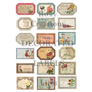 Digital Printable Decorated Labels Kit 6 - Etsy