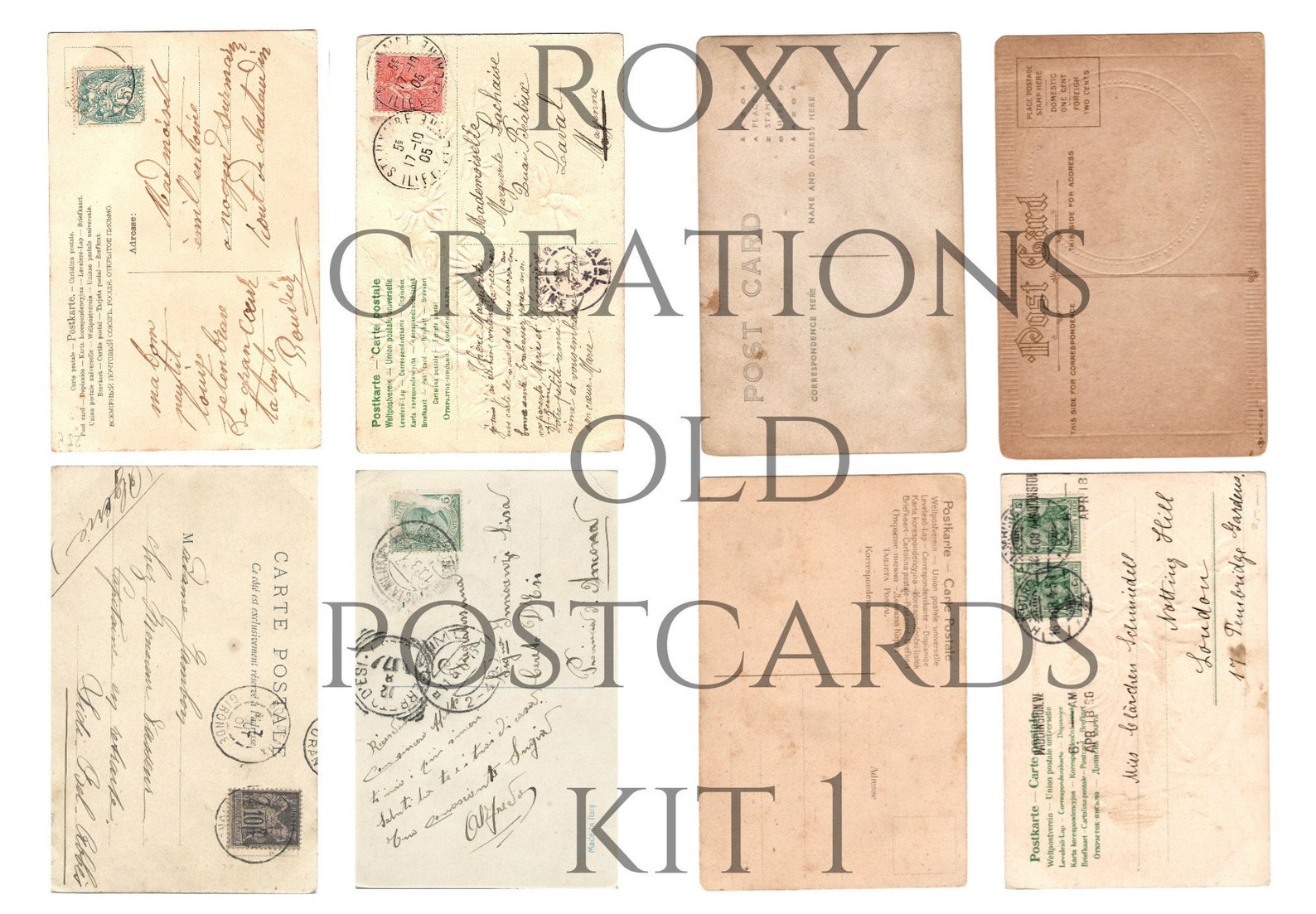 Printable Old Postcards Kit 1 - Etsy UK