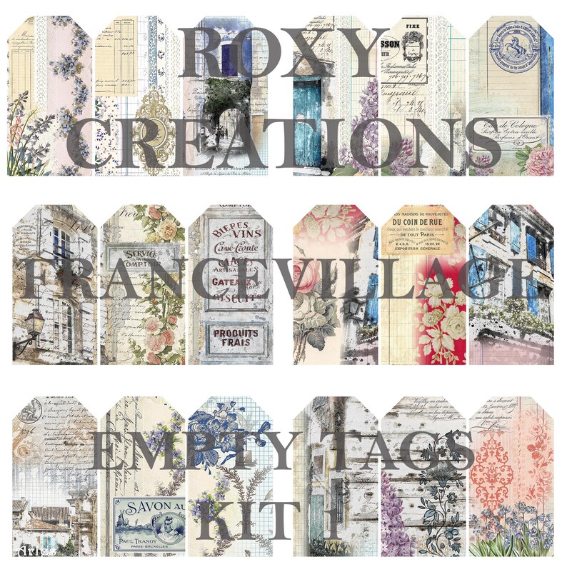 Printable French Villages Tags Kit 1 NOT Decorated - Etsy