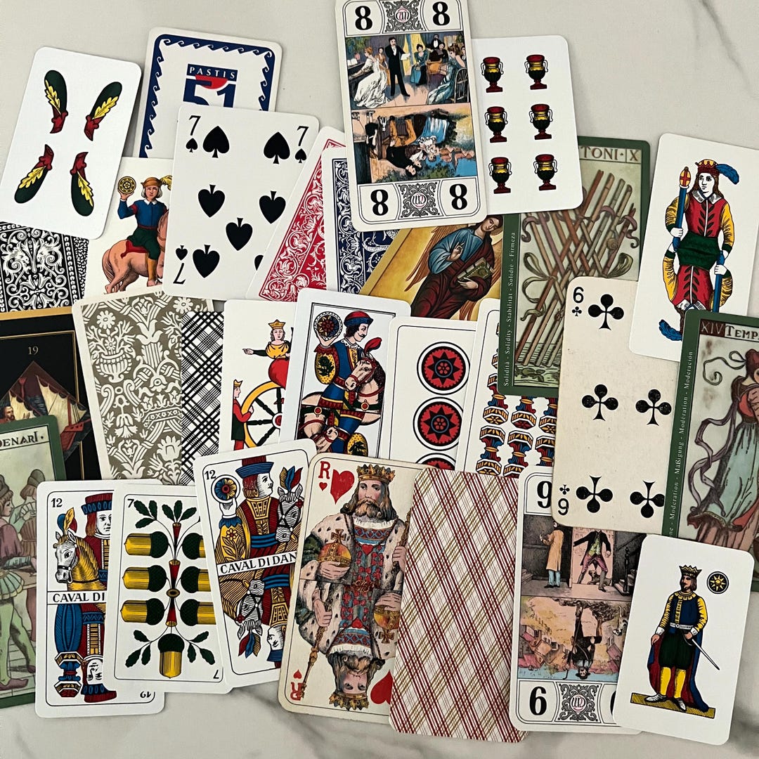 Mixed Set of 30 Vintage Italian Playing Cards - Etsy