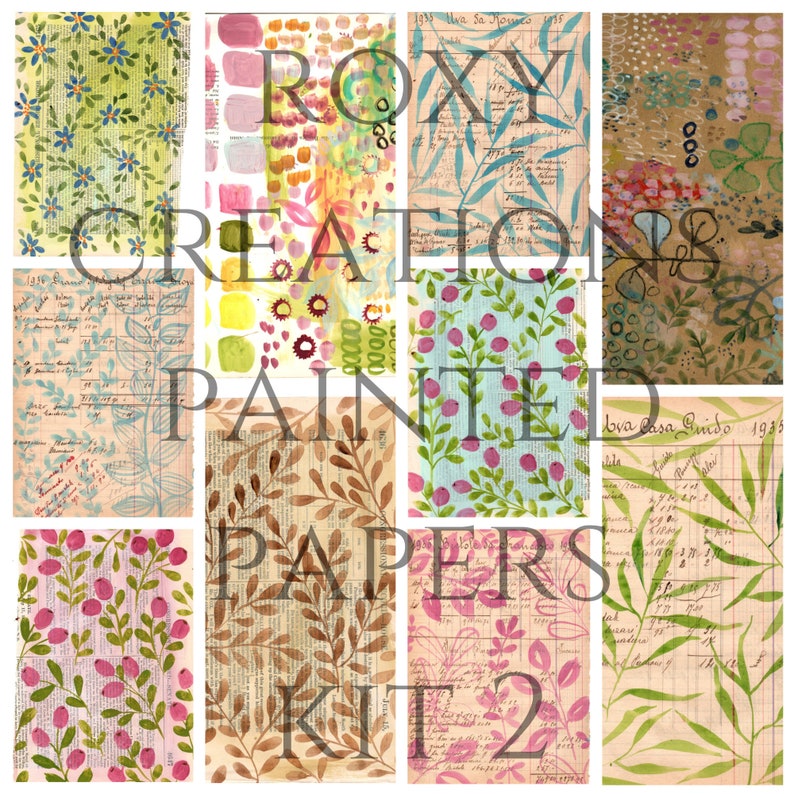 Printable Roxy Creations Handpainted Paper Kit 2 | Etsy