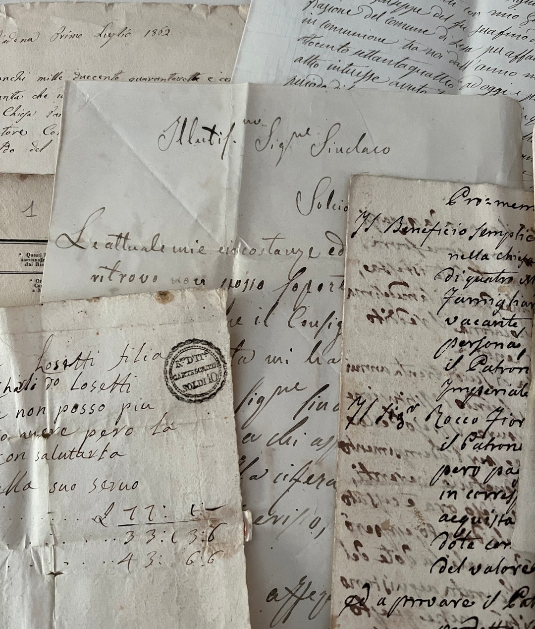 Antique Italian Document Early 1800s to 1900s - Etsy