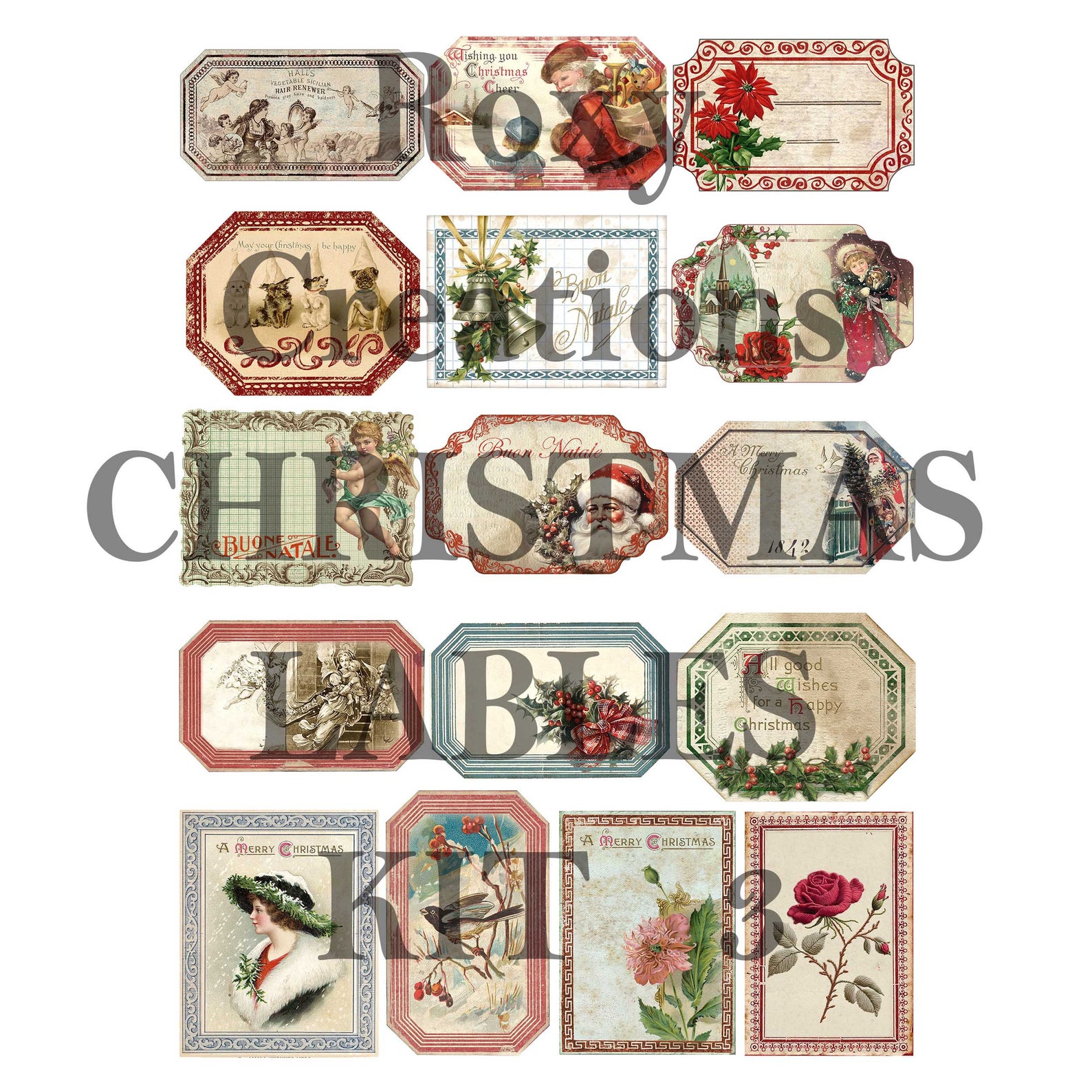 Printable Christmas Labels Kit 3 - Etsy