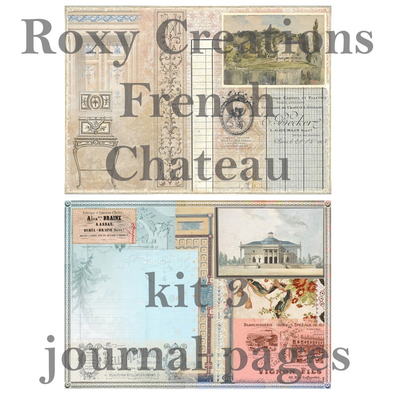 Printable French Chateau Journal Page Kit 3 - Etsy