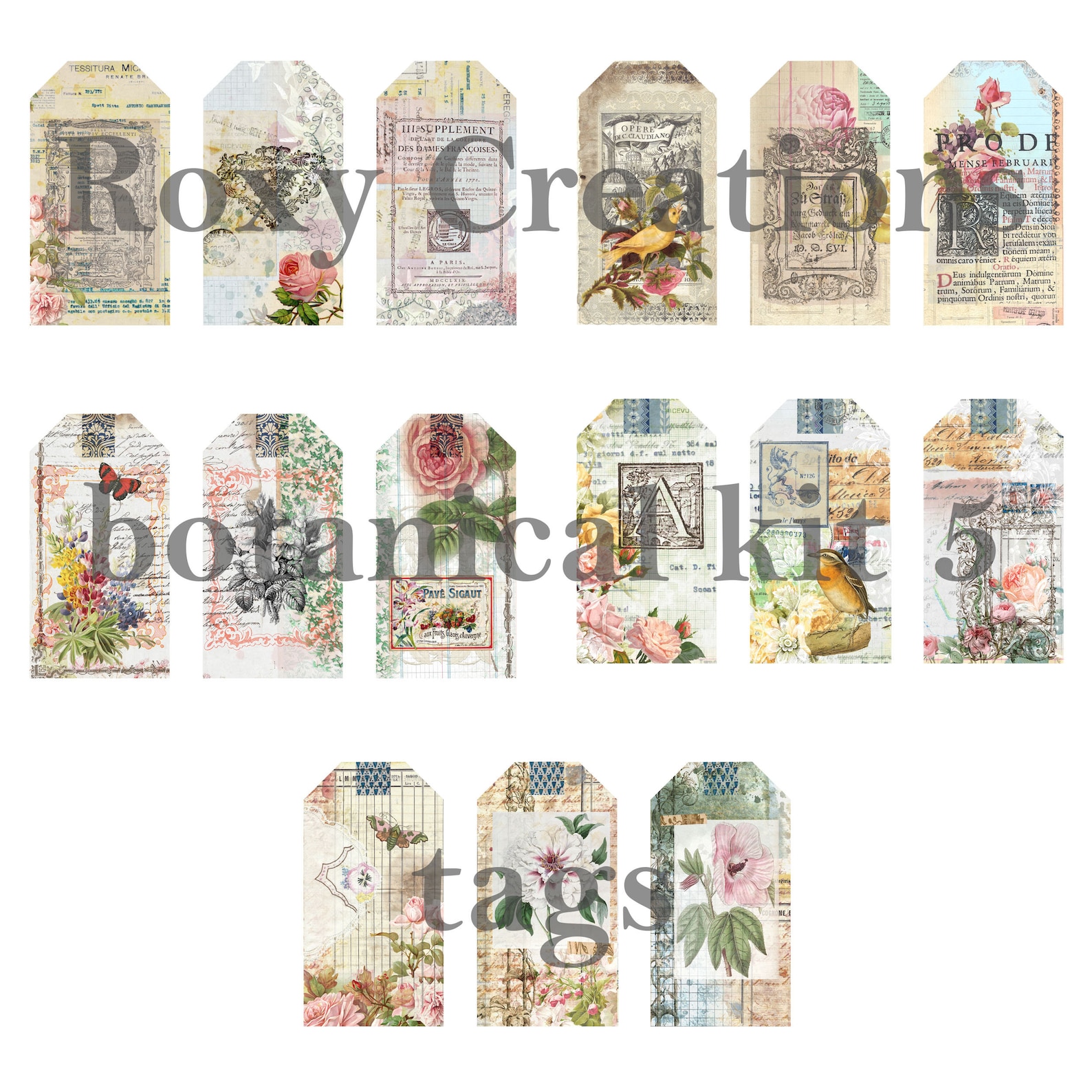 Printable Botanical Tags Kit 5 - Etsy