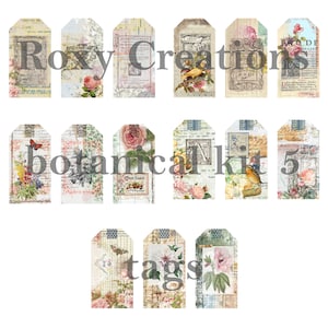 Printable Botanical Tags Kit 5 - Etsy