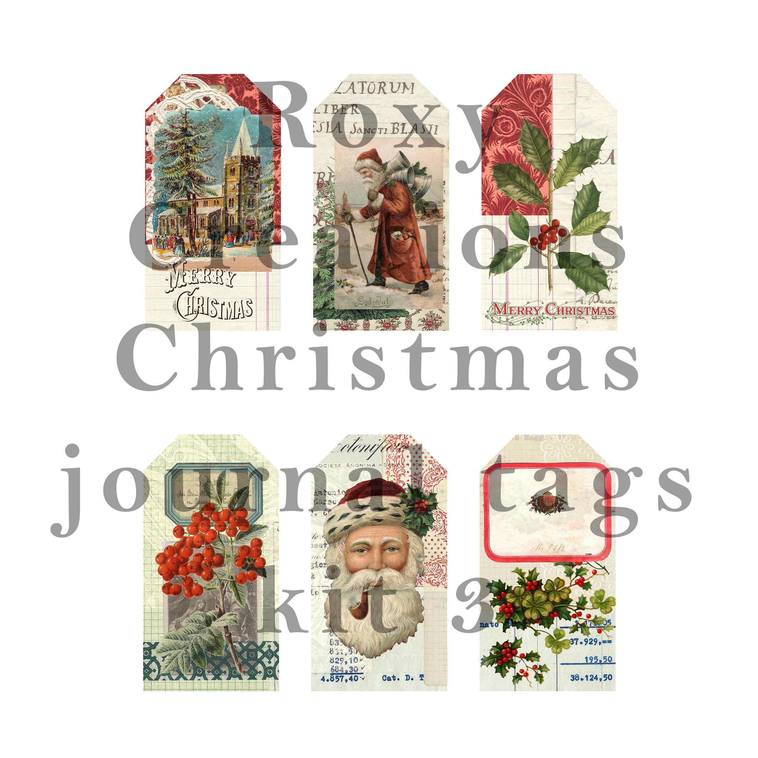 Printable Christmas Tags Kit 3 - Etsy