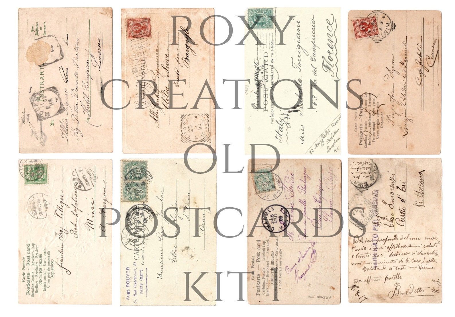 Printable Old Postcards Kit 1 - Etsy UK