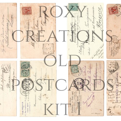 Printable Old Postcards Kit 1 - Etsy