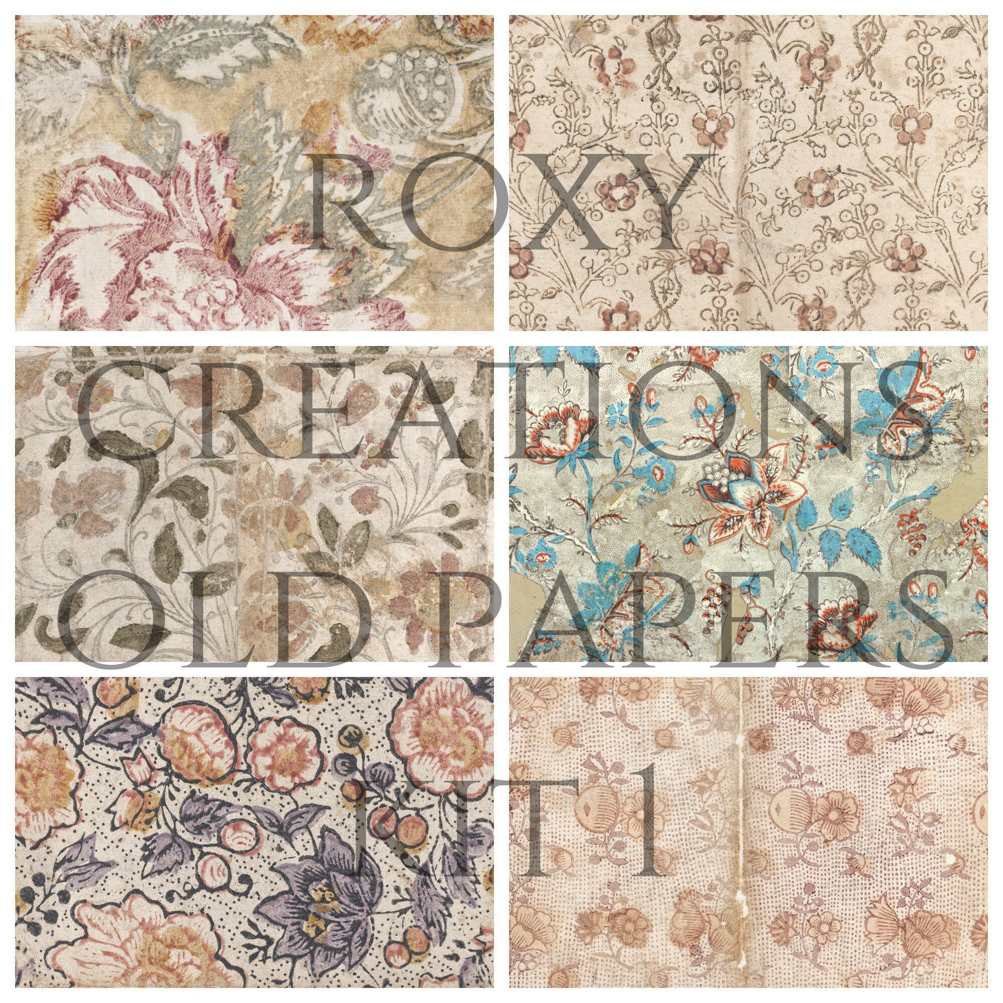Printable Antique End Pages Kit 1 - Etsy