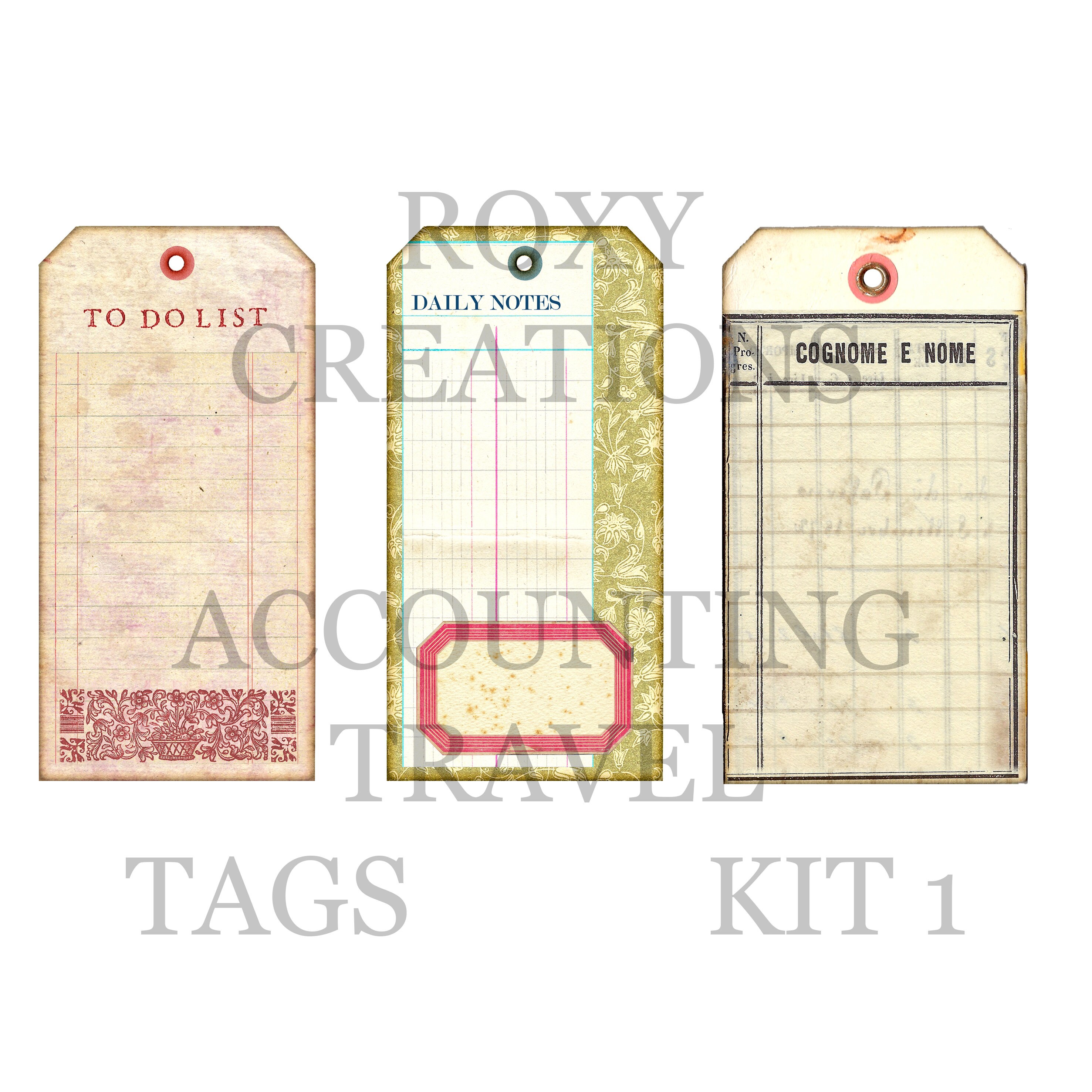 Printable Antique Ephemera Tags Kit 1 - Etsy
