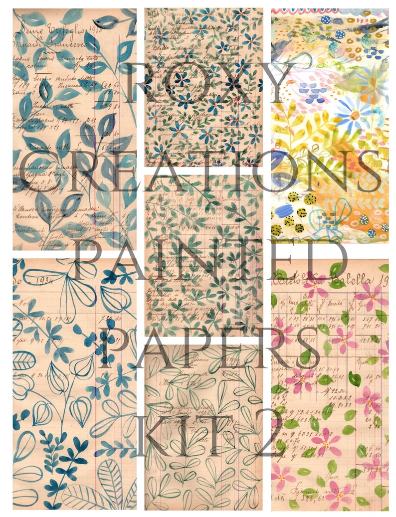 Printable Roxy Creations Handpainted Paper Kit 2 - Etsy
