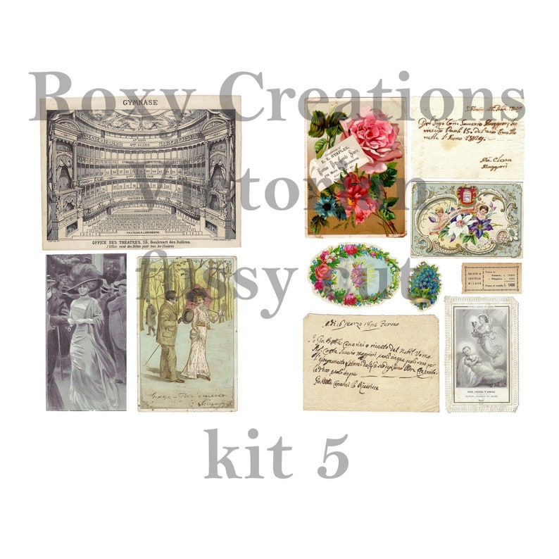 Fussy Cut Victorian Ephemera Printable Kit 5 - Etsy