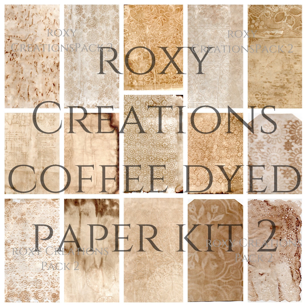 DIGITAL Printable Coffee Tea Dyed Paper Kit 2 - Etsy